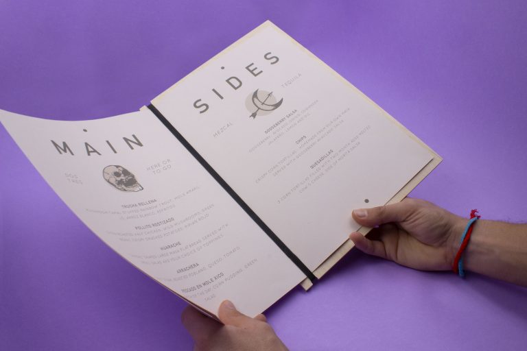 Restaurant menu design, wood holders with elastic - PlungTools.com